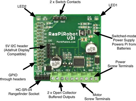 Buy Raspi Robot Board V3 By Monkmakes Australia Ada1940 Adafruit