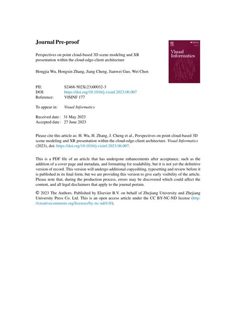PDF Perspectives On Point Cloud Based D Scene Modeling And XR Presentation Within The Cloud