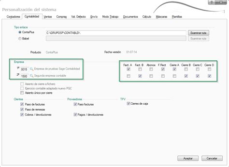 Como enlazar FacturaPlus con ContaPlus | AlcaTic | Sage Partner