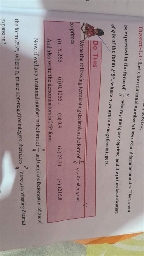 theorem 1 3 let x be a rational number whose decimal form terminates t