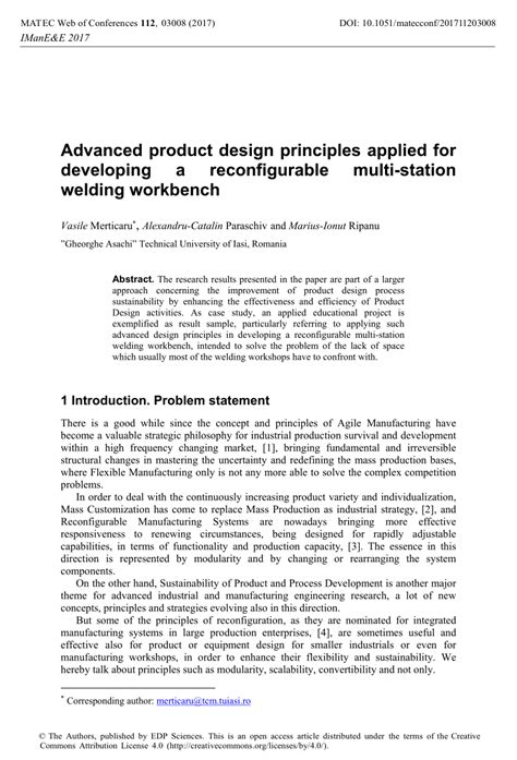 Pdf Advanced Product Design Principles Applied For Developing A Reconfigurable Multi Station