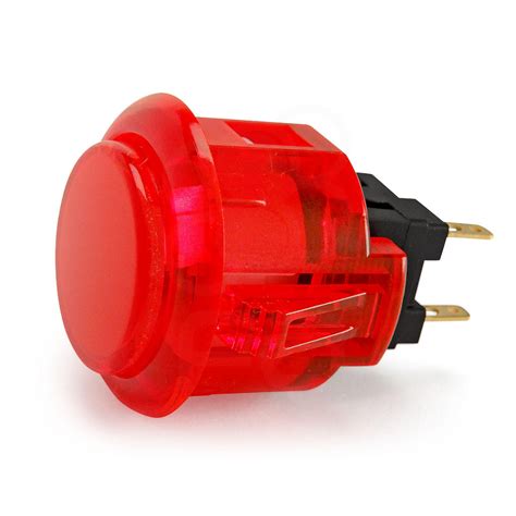 BOTON PULSADOR ARCADE T SANWA 24MM TRANSLUCIDO ROJO Starware