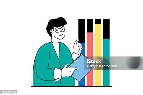 플랫 웹 디자인에서 사람 장면이 있는 데이터 분석 개념입니다 인간은 재무 회계를 만들고 통계를 조사하고 차트를 모니터링합니다