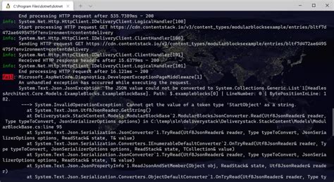 Cannot Get The Value Of A Token Type ‘startobjectconverter ‘ Read