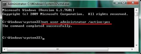 how to activate hidden built in administrator account in windows 7