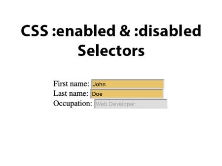 Css Enabled Disabled Selectors Lena Design