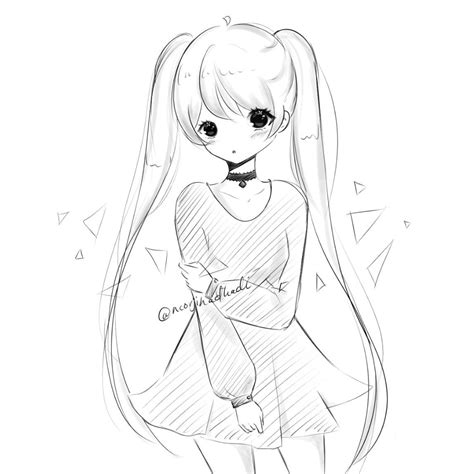 Ig Noorjihadhadi Sketch Anime Draw Drawing Animegirl Doodle Kawaii