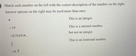 solved match each number on the left with the correct