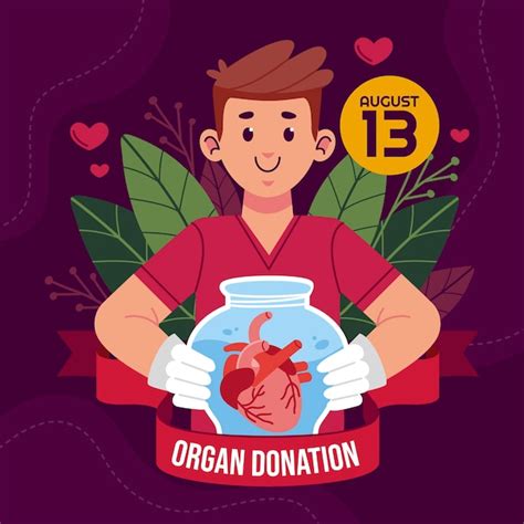 Illustration De La Journée Mondiale Du Don D organes Plat Vecteur Premium
