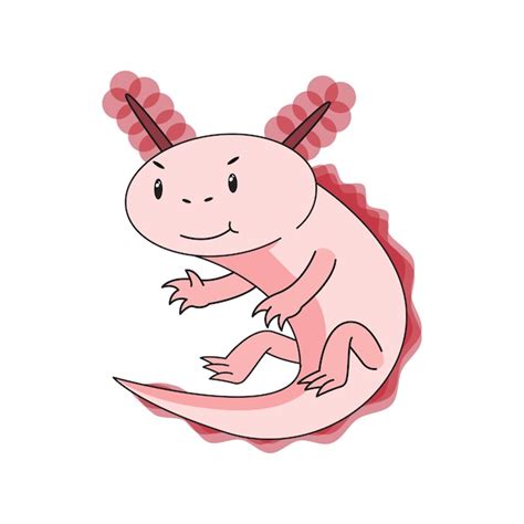 Ilustraci N De Personaje De Dibujos Animados Lindo Ajolote Vector