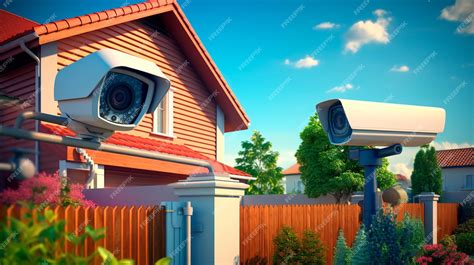 Premium Ai Image Security Camera On A House Generative Ai