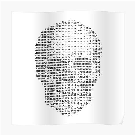 Skull Ascii Code Poster For Sale By Ralphdior Redbubble