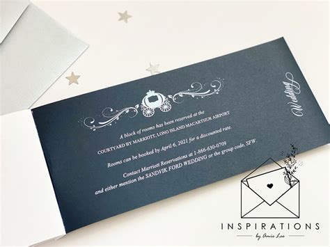 Classy Disney Wedding Elegant Disney Wedding Invitations Etsy