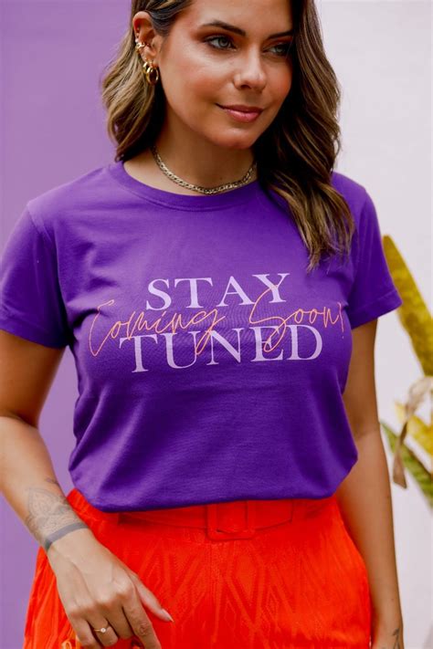 Tshirt Feminina Estonada Roxo Stay AMMU TSHIRT