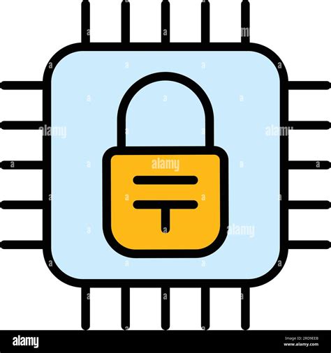 Cyber Lock Icon Outline Vector Secure Padlock Privacy Internet Color