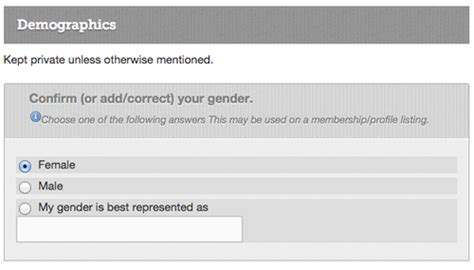 Opciones de género en formularios InfoActivismo org