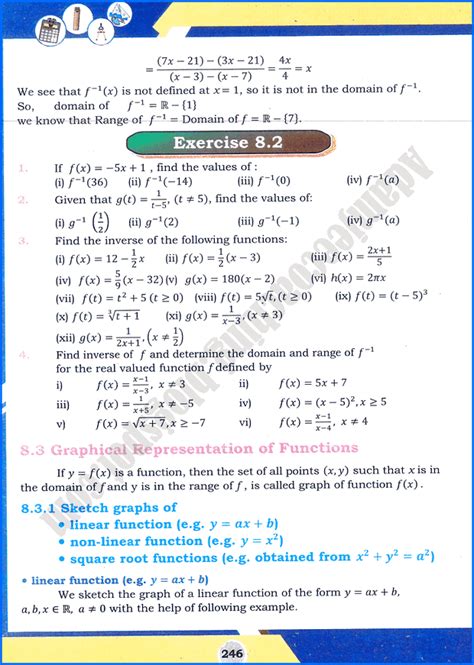 Adamjee Coaching Functions And Graphs Unit 8 Maths Class 11th Text