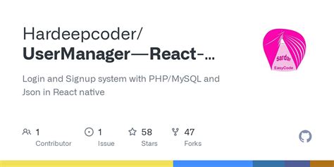 Github Hardeepcoderusermanager React Native Login And Signup