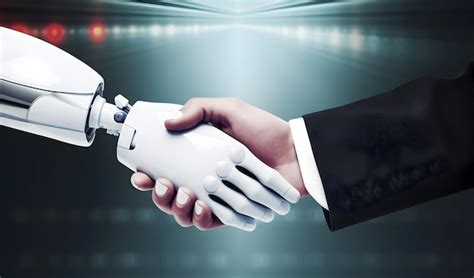 Premium Ai Image Robot And Businessman In Handshake Concept Of Human