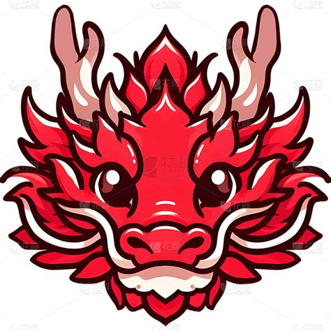 龙年春节新春新年过年除夕剪纸风龙头元素素材