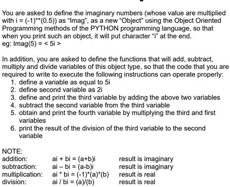 Solved You Are Asked To Define The Imaginary Numbers Whose Value Are