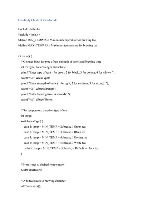 Feasibility Check Of Pseudocodedocx