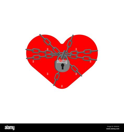 Heart In Chains Concept Of Unrequited Love Chained Stock Vector Image