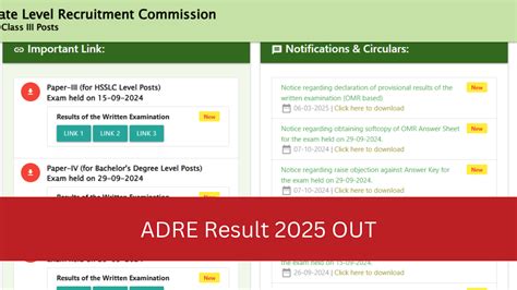 Adre Result 2025 Out Direct Link To Check Slrc Grade 3 4