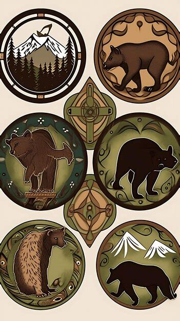 Araffes Of Different Types Of Bear And Bear Symbols Premium AI