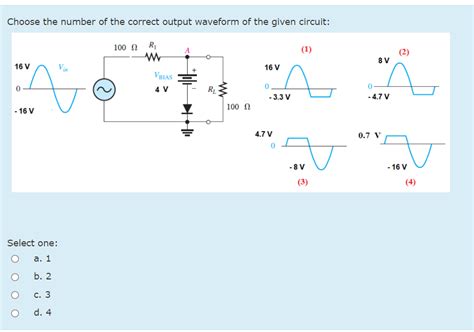 Solved Choose The Number Of The Correct Output Waveform Of Chegg