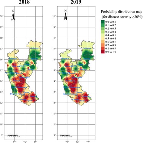 Rice Blast Disease Probability Distribution Map For Karnataka Generated