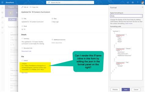 Display Iframe In Body Of Sharepoint Form Microsoft Community Hub