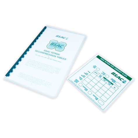 Bsac Shop Nitrox Decompression Tables With Slate