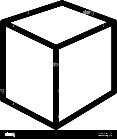 Cube Line Icon On White Background Vector Illustration Stock Vector