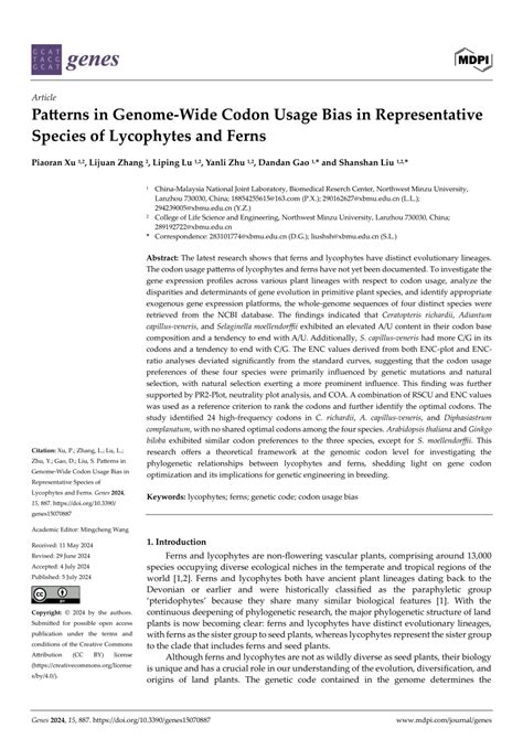 Pdf Patterns In Genome Wide Codon Usage Bias In Representative