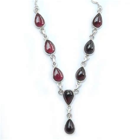 Indian Silver Jewelry Garnet Gemstone Necklace At Best Price In Jodhpur