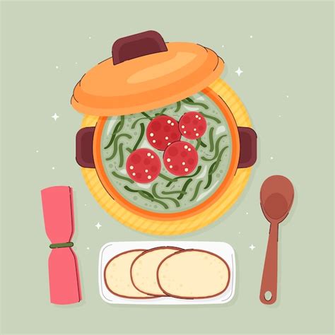 평면 디자인 칼도 베르데 그림 무료 벡터