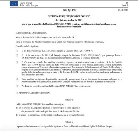 Unión Europea Renueva Sanciones Contra Funcionarios Del Gobierno