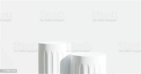 스탠드 프레젠테이션을 위한 최소한의 모형 추상적인 흰색 배경 개념과 흰색 돌 질감 기하학적 플랫폼은 화장품을 보여주고3d 흰색 배경에 연단을 표시합니다 무대 쇼케이스3d