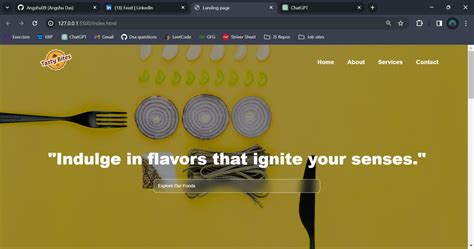 Created A Food Website Landing Page Angshu Das Posted On The Topic Linkedin