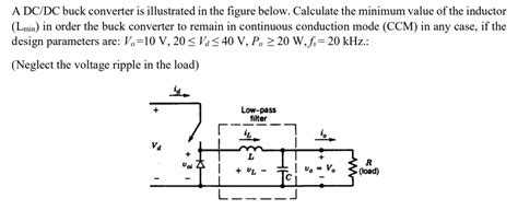 Solved A Dc Dc Buck Converter Is Illustrated In The Figure Below Calculate The Minimum Value