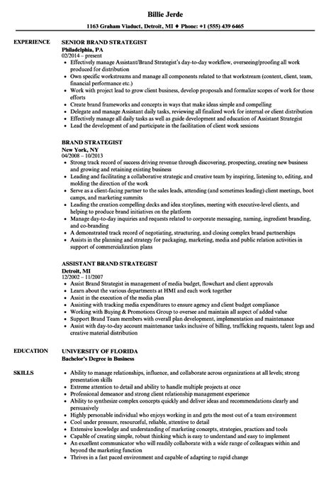 Brand Strategist Resume Samples Velvet Jobs