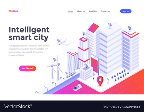 Flat Color Modern Isometric Concept Intelligent Vector Image