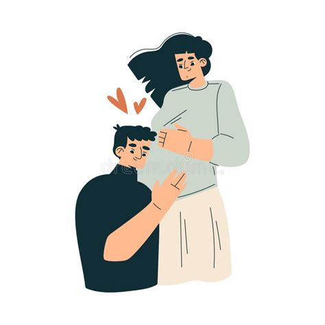 Pregnancy Planning With Young Man And Woman Vector Illustration Stock