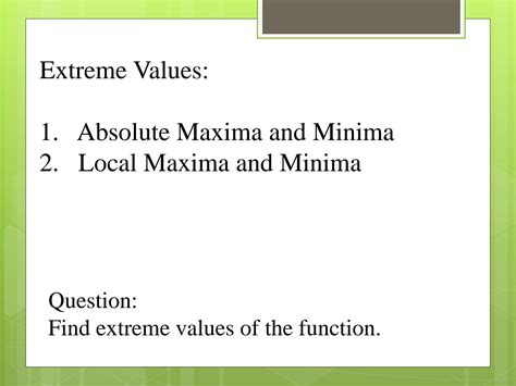 SOLUTION Extreme Values Of Function Calculus Solved Exercise Studypool