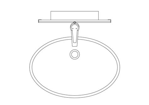 Oval Sink With Faucet Top View Cad Block Free Dwg