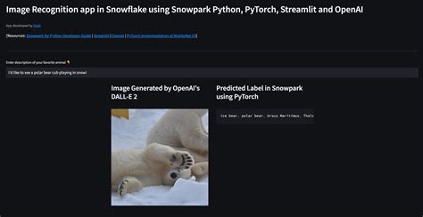 A Image Recognition App In Snowflake Using Snowpark Python Pytorch Streamlit And Openai