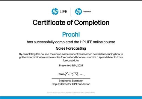 Prachi Goyal On Linkedin Thrilled To Have Completed Sales Forecasting