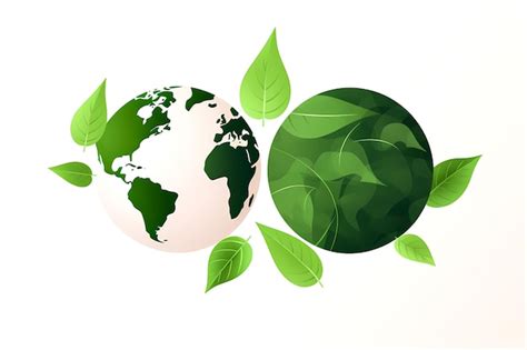 세계 환경의 날 흰색 배경 Ai 세대에 잎이 있는 녹색 행성 지구 프리미엄 사진