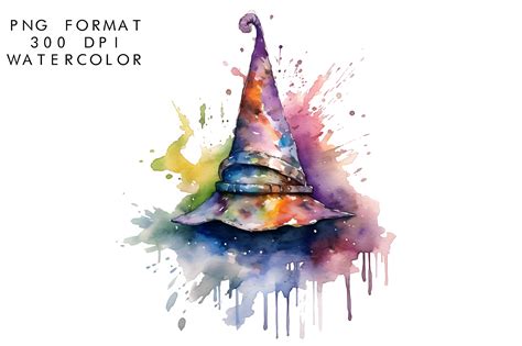 Watercolor Magic Sorting Hat Clipart Graphic By Watercolorbykr